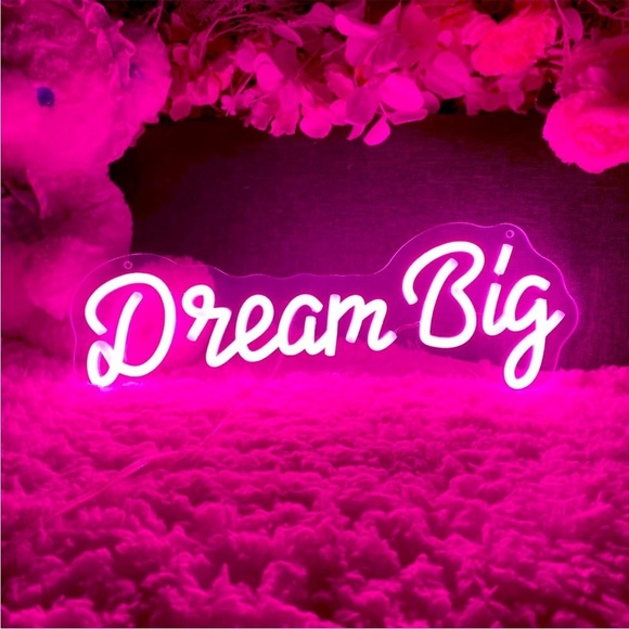 Urban Outfitters | Accents | Neon Glowing Pink Dream Big Inspirational ...